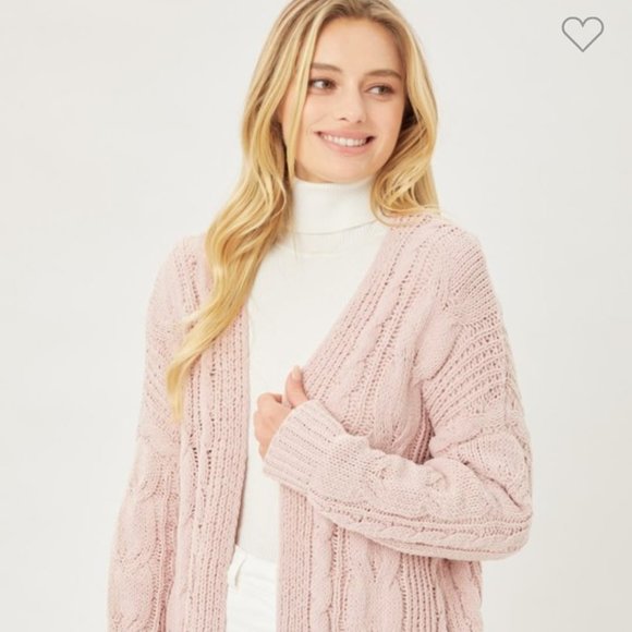 Love Tree | Sweaters | Chenille Cable Knit Oversized Open Front ...